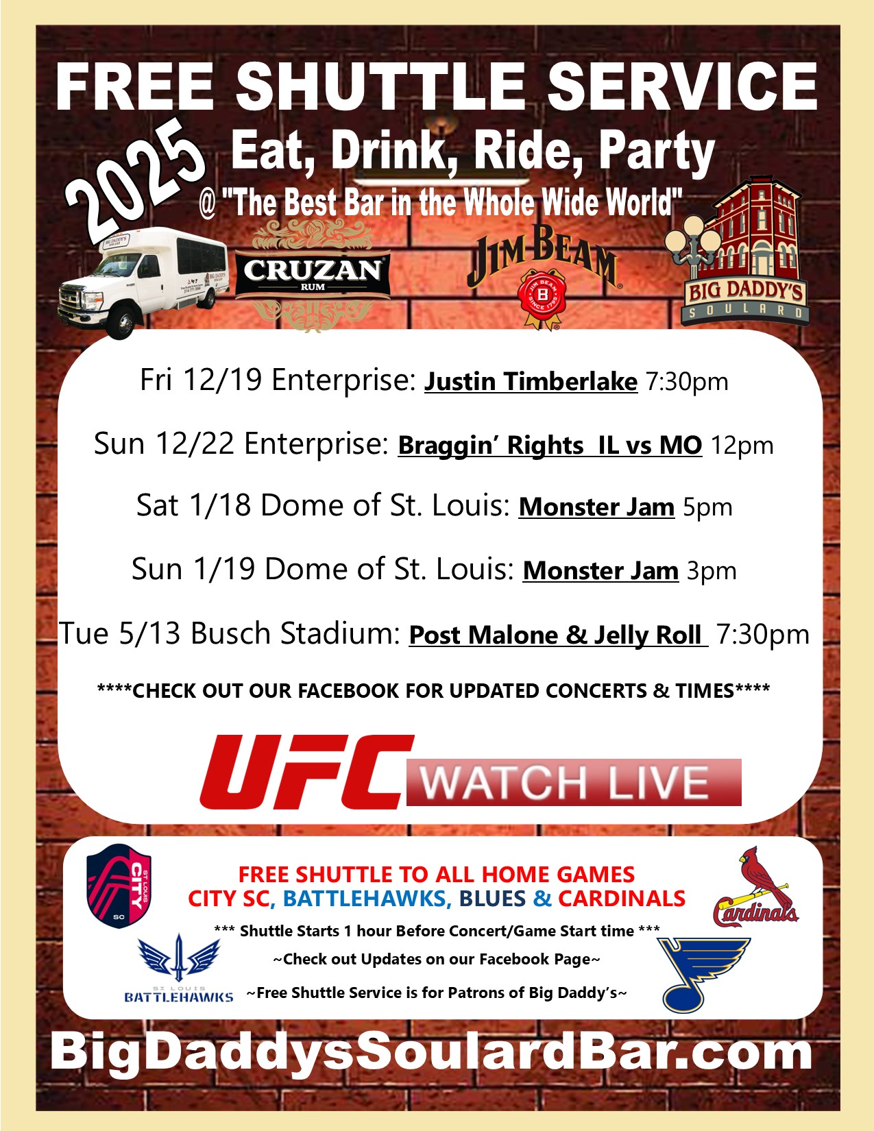 Concert Shuttle Service for Big Daddy's Patrons - Big Daddy's Soulard
